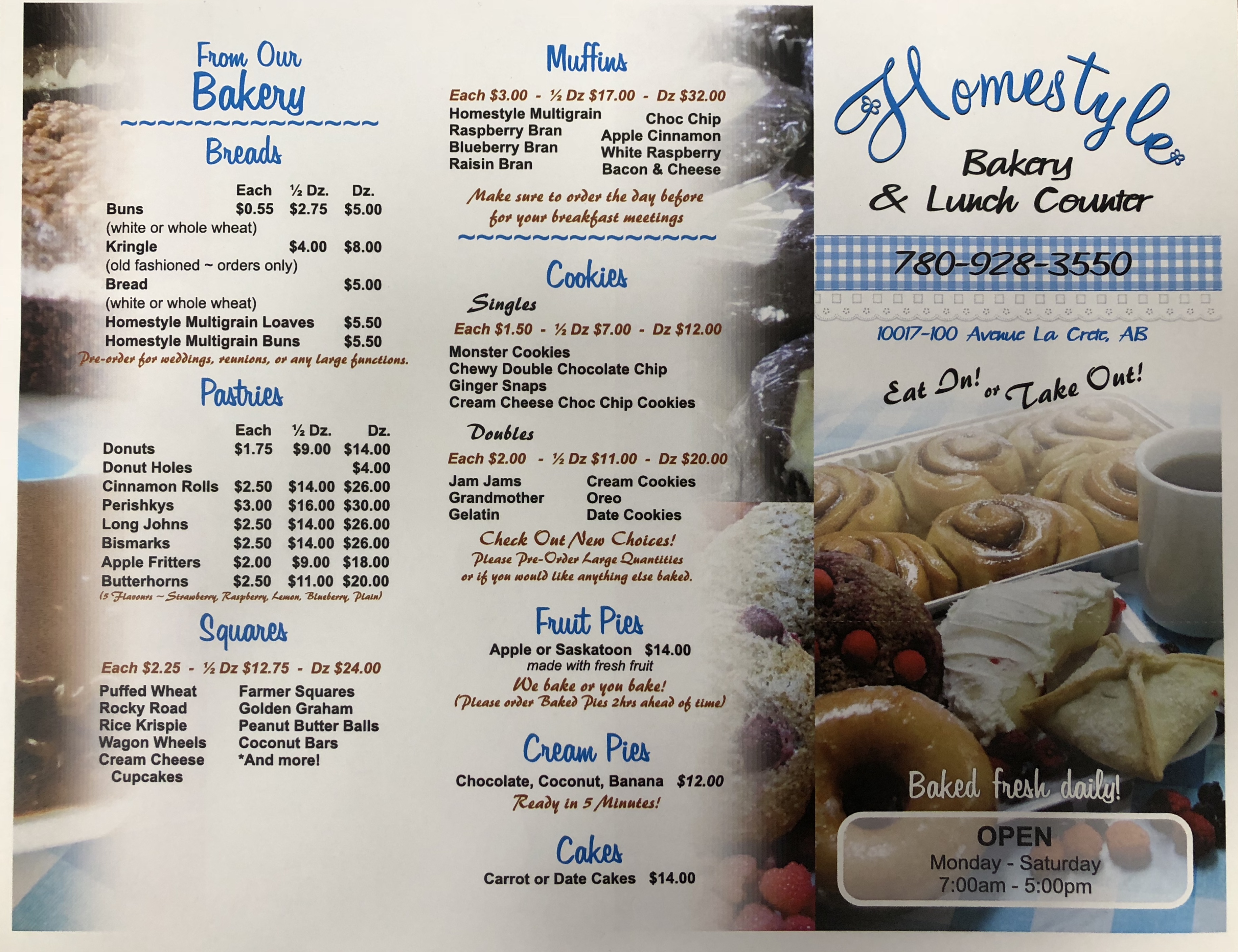 Homestyle Bakery Lunch Counter La Crete Area Chamber Of Commerce Homestyle Bakery Lunch Counter La Crete Area Chamber Of Commerce