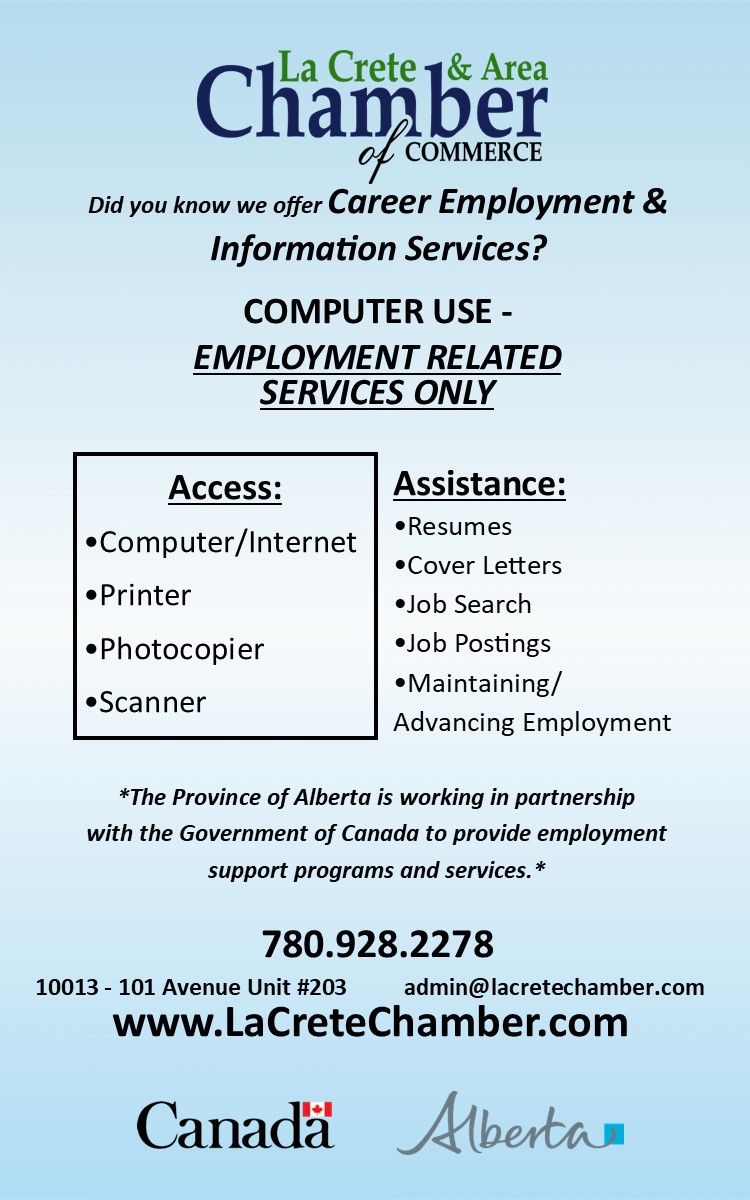 La Crete Career Resource Centre | La Crete & Area Chamber of Commerce