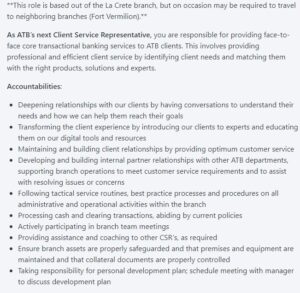 JOB BOARD | La Crete & Area Chamber of Commerce