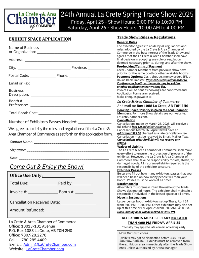Trade Show | La Crete & Area Chamber of Commerce